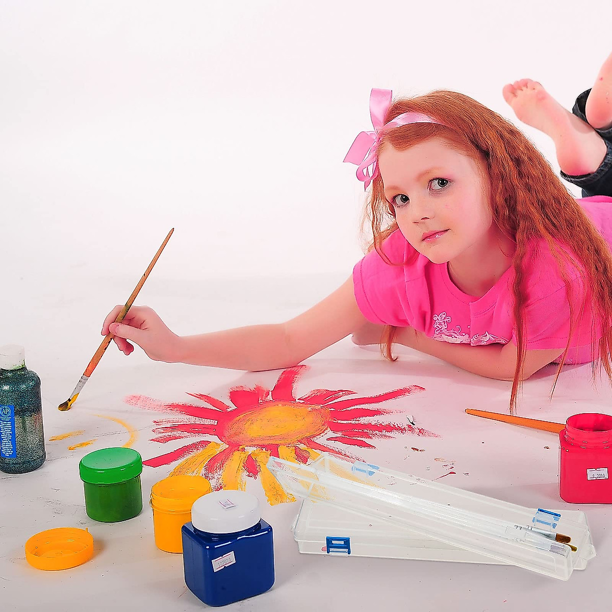 8 Pcs Translucent Plastic Paint Brush Holders Paint Brush Case Organizers Drawing Tools Storage Box Long Paint Brush Case Watercolor Pen Pencil Container Buckle Design for Artist 13 x 2.7 x 1.4 Inches