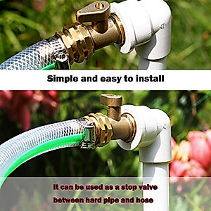 YELUN Garden hose shut off Valve- 3/4”Heavy Duty Brass Shut Off Valve Hose ball Valve Garden Hose Connector 2 Set