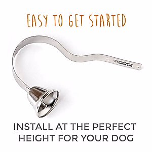 Mighty Paw Metal Potty Bell, an All Metal Dog Doorbell with Sleek Silver Bell and Support, The Thick-Walled Durable Bell Optimizes Sound Quality. Includes Free Training Tips