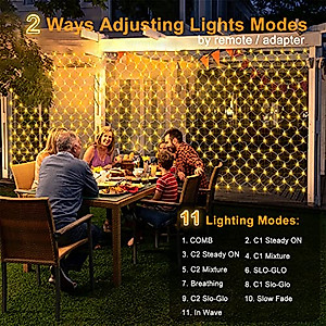 ZAIYW Multiple Color Options 660 LED Large Net Lights Outdoor Mesh Lights 20ft x 13ft Clear Wire Fairy Net Lights Warm White & Multicolor Bush Net Lights for Garden Wedding Backdrop Party Wall Decor