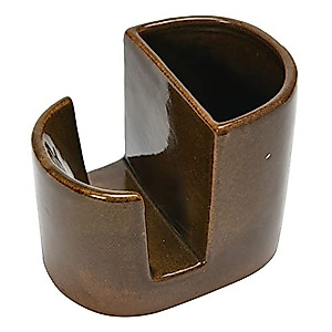 Bloomingville Stoneware Container, Reactive Glaze Sponge Holder, 5" L x 4" W x 4" H, Brown