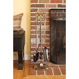 Minuteman International Concord 5-piece Fireplace Tool Set, Antique Brass