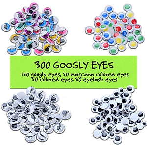 EPIQUEONE 750-Piece Arts & Crafts Supply Set | Includes 150 Multicolor Pipe Cleaners, 300 Pom Poms & 300 Googly Eyes | Ideal for Use at Home & School for DIY Art & Craft Projects, Decoration & More