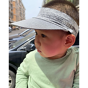 WRELS Kids Sports Visor Hats Lightweight Sun Protection Quick Dry Cap for Women Men in Golf Running Tennis Jogging White
