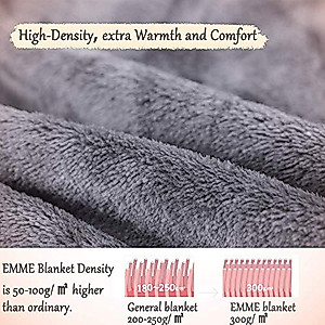 EMME Velvet Fleece Twin Blanket Quality High-Density Bed Blankets for Couch Silky Soft Twin Blankets Premium Cozy Fleece Blankets and Throws Lightweight and Warm for All Season (Grey, 60" x 80")