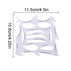 Booge 4 Sheets Multifunctional Eye Makeup Aid Card, Reusable Eyeliner Stencils Eyeshadow Eyeliner Eyebrow Template Makeup Card for Eyeliner Eyeshadow Eyebrow Extensions