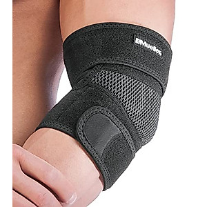 MUELLER Sports Medicine Adjustable Elbow Support for Tennis & Golfer's Elbow, Support and Relive Strain for Men & Women, One Size