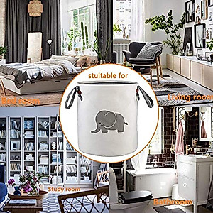 Storage Baskets,Cotton Foldable Round Home Organizer Bin for Baby Nursery,Toys,Laundry,Baby Clothing,Gift Baskets(Elephant)