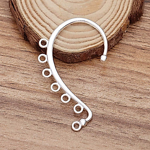 Generic 20Pcs DIY Ear Cuff Wrap Long Chain Tassel Drop Earrings Ear Crawler DIY Earrings Silver