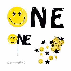 One Happy Dude Birthday Decorations (One Happy Dude Cake Topper, Highchair Banner + Confetti Bundle) one happy dude 1st birthday decorations