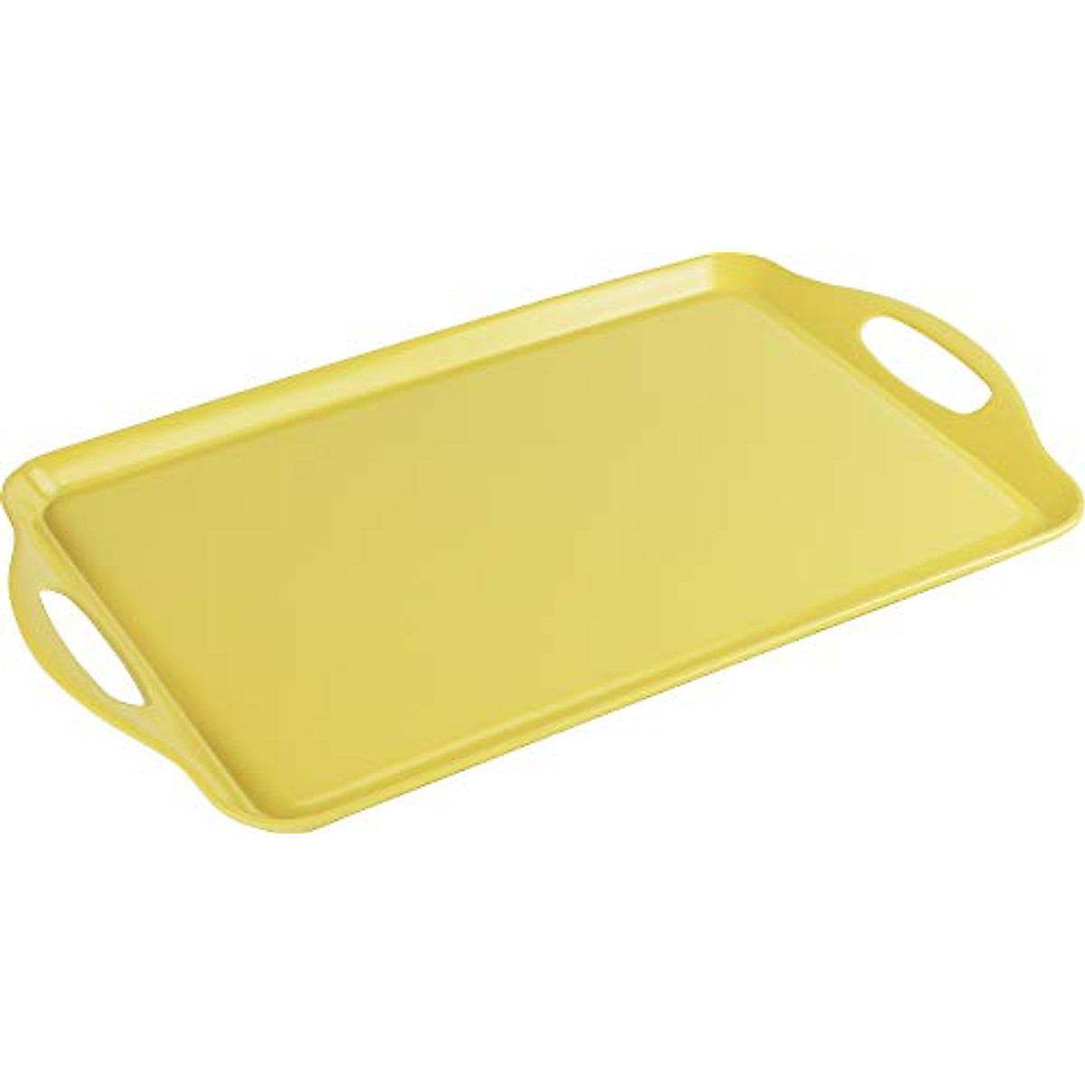 Reston Lloyd Calypso Basics Melamine Serving/Ottoman Handles, Rectangular Tray, Lemon