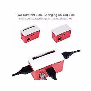 waveshare PoE Ethernet USB HUB HAT with Box ABX Case for Raspberry Pi Zero/Zero W/2 W/Zero WH/2 WH, with 1 RJ45 10/100M Ethernet Port, 3 USB Ports Compatible with USB2.0/1.1,802.3af-Compliant