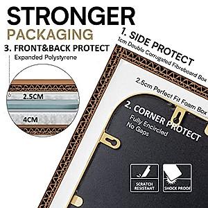 HOWOFURN 24’’x36’’ Bathroom Mirror, Gold Mirrors for Wall, Rectangular Wall Mount Mirror for Bathroom, Vertical & Horizontal Hung for Bedroom, Bathroom, Living Room