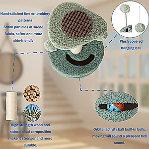 JIXIANGDOG Cat Scratching Post Cat Scratcher for Indoor Cats Natural Sisal Covered Cats Scratch Toy with Interactive Track Balls and Soft Dangling Ball for Kitten and Adult Cats