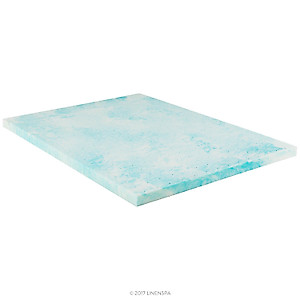 LINENSPA 3 Inch Gel Swirl Memory Foam Mattress Topper – Cooling Gel Infused – Pressure Relieving – CertiPUR Certified - Full