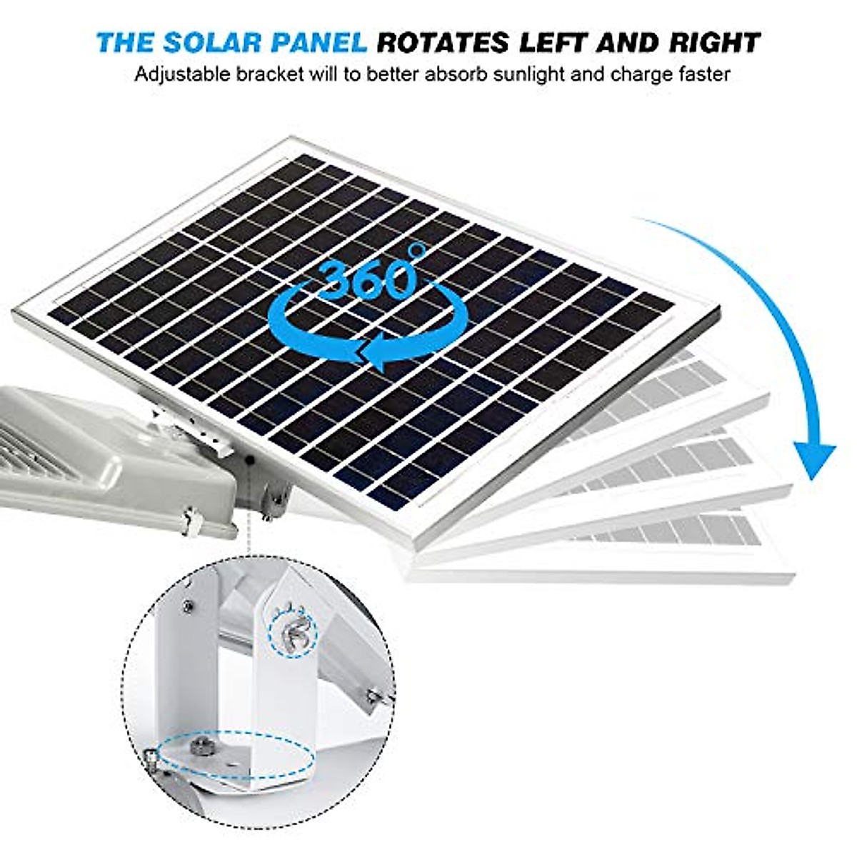 LED Solar Street Lights 360W with Remote Control Dusk to Dawn Flood Light for Parking Lot, Stadium, Yard, Garage and Garden
