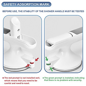 Kaglro 12 inch Grab Bars for Bathtubs and Showers with Indicators, Elderly Shower Handle with Strong Suction Cup, Tool Free Installation, Balance Assist Safety Shower Grab Bar for Seniors, Handicap