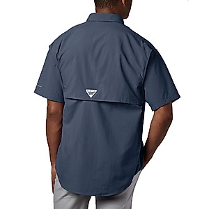 Columbia Men's Bahama II UPF 30 Short Sleeve PFG Fishing Shirt, Collegiate Navy, Large