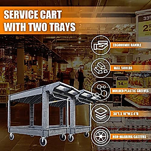 HPDMC 500 lbs Capacity Service Utility Cart, 30'' x 16''