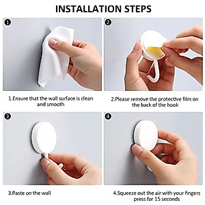 RensanR Adhesive Hooks,Hooks for Hanging Heavy Duty Wall Hooks Self Adhesive Towel Hook Waterproof Hooks for Keys Bathroom Shower Outdoor Kitchen Door Home Improvement Sticky Hooks