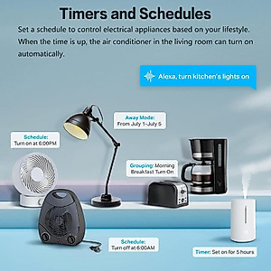 4pack Smart Plug Wireless Mini Outlet with Schedule,Remote Control Your Devices,Occupies Only One Socket, Compatiable with Alexa Echo Google Home Assistant, Christmas Light Socket Timing Function