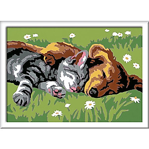 Ravensburger CreArt Sleeping Cat & Dog Paint by Numbers Kit | Easy-to-Use for Kids | Perfect for Home Decor | Ideal Gift for Aspiring Artists - Ages 7 & Up