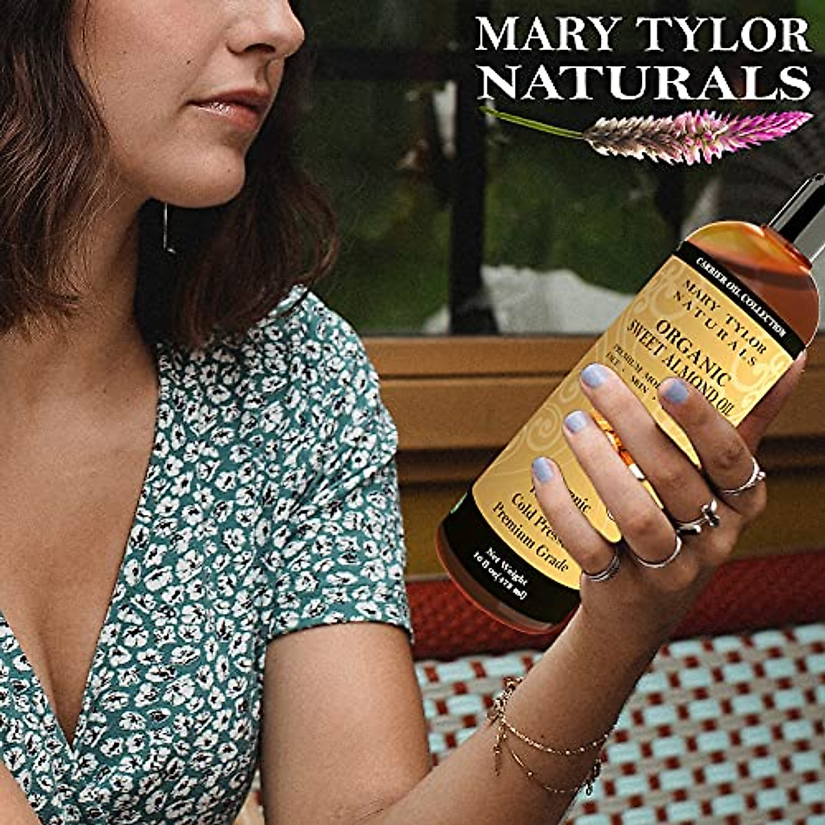 Mary Tylor Naturals Cold Pressed, Premium Grade, 100% Pure USDA Organic Sweet Almond Oil Large, 16 oz
