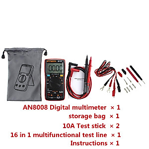 ANENG AN8008 True-RMS Digital Multimeter 9999 Counts Square Wave Backlight AC DC Voltage Ammeter Current Ohm Auto/Manual (Color : Red)