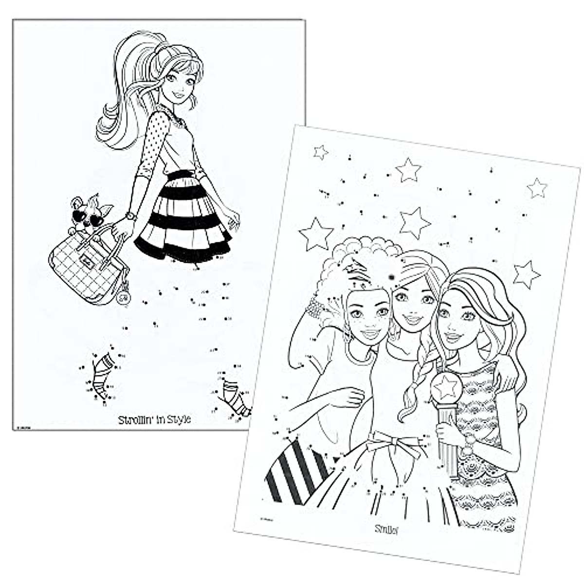 Barbie Funtivity Dot-to-Dot Activity & Coloring Book Set for Kids Toddlers - Set of 2 Books 'Bright Ideas' & 'Strong Bond'