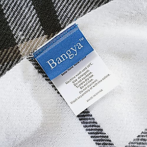 Bangya Acrylic Plaid Throw Blanket with Decorative Fringe for Travel，Bed, Sofa, Couch,Office ( 50inch x 60inch)