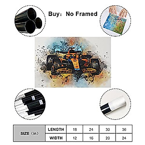 ERWYN Mclaren poster Formular One Poster F1 Walls Canvas Car Posters Wall Art Canvas For Boys Room Vintage Unframe-style 12x18inch(30x45cm)