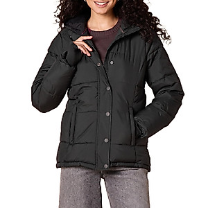 Amazon Essentials Women's Heavyweight Quilted Long-Sleeve Hooded Puffer Coat (Available in Plus Size), Black, XX-Large