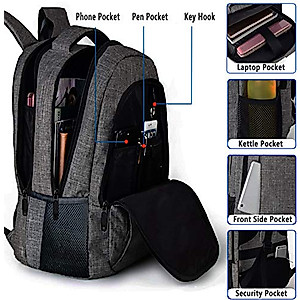 BAOMANYI Laptop Backpacks Travel School Backpack for men 17 Inch Carry on College Teen Boys Backpack Water Resistant Office Business Back pack Lightweight Hiking Bag with USB Charging Port