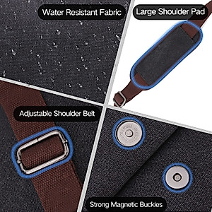 Messenger Bag for Men and Women, Canvas Leather 14 Inch Laptop Messenger Bag Shoulder Bag for Work VONXURY