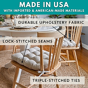 Barnett Home Decor Microsuede Royal Blue Dining Chair Pad with Ties - Standard Size 17 Chair Cushion - Latex Foam Fill Cushion, Reversible, Machine Washable - Microfiber Ultrasuede