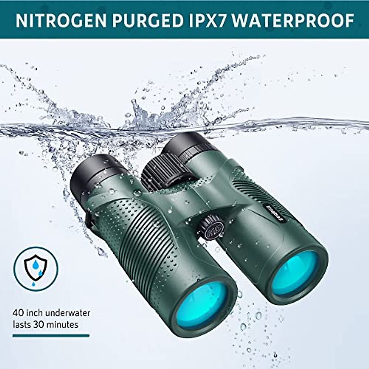 Sedpell HD Binoculars for Adults, High Power Binoculars with BaK4 prisms, IPX7 Waterproof with Phone Adapter Lightweight with Carrying Case and Strap Perfect for Bird Watching, Hunting, Travel