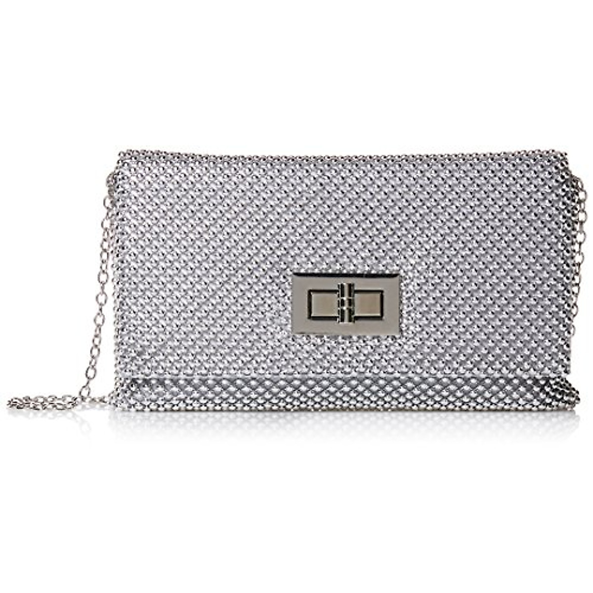 Jessica McClintock Trina Mesh Clutch, Silver