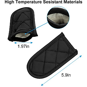 Evoio Cast Iron Skillet Handle Covers, Pot Handle Covers Heat Resistant, Heat Resistant Pot Pan Skillet Hot Handle Holder Sleeves Mitt Cover for Kitchen, BBQ and Baking Cookware (4-Pack Black)