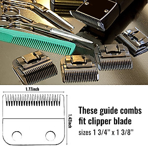 Professional Hair Clipper Combs Guides, Hair Clipper Guards 1.25” 1.5” 1.75” 2” 2.25” 2.5” 2.75” 3”, Mega NO.24 NO.22 NO.20 NO.18 NO.16 NO.14 NO.12 NO.10 fits for Most Wahl Clippers (Blue)