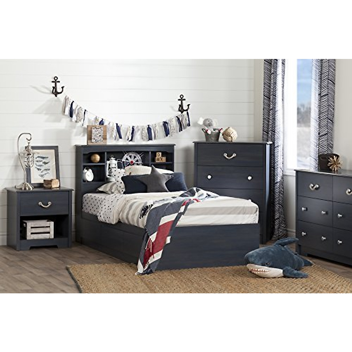 South Shore Aviron 6-Drawer Double Dresser, Blueberry