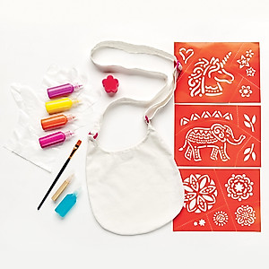 Creativity for Kids Bag Boho Batik Bag, Gold,White