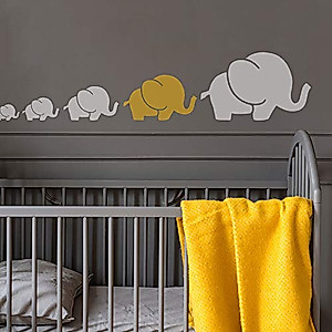 NAKLEO 5 pcs Reusable Plastic Stencils - Elephant Mammal Animal - 13.4" to 3.5" - Pattern Children Kids Painting Template Room Decor - Craft DIY Wall Furniture