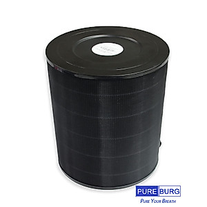 PUREBURG Replacement True HEPA Filter Compatible with Smartmi Air Purifier Large room,Model Number : KQJHQ01ZM,H13 4-Stage Filtration Activated Carbon 2-IN-1