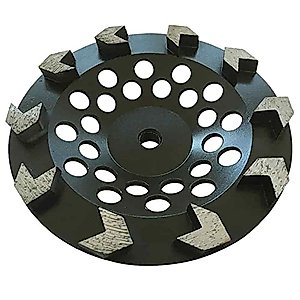 7" High Performance Diamond Grinding Wheels for Concrete, Paint, Epoxy, Mastic, Coating Removal, 30/40 Grit, 10 Arrow Segments, 5/8"-11 Arbor