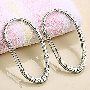 Nickel Shower Curtain Rings, Rustproof Shower Curtain Hooks for Bathroom, ZESLMG Decorative Shower Hooks Rings for Shower Curtain Rod Hangers, Set of 12 D-Shaped Design