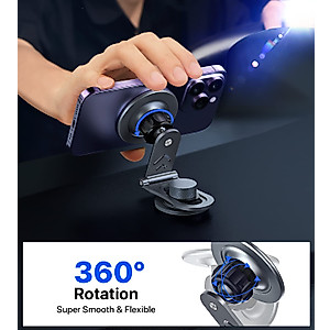 Nycetek Tesla Phone Mount Holder for MagSafe, [Super Suction Power] Dashboard Magnetic iPhone Car Mount for Tesla Model Y/3/S/X Accessories 2023, Alloy Foldable Car Holder for iPhone Samsung and More