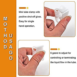 Uenhoy 20 Pcs Plastic Tubing Clamps, Hose Shut Off Clamps for 1/4" - 1/2" Tube O.D., Water Flow Control Hose Clip Laboratory Pinch Valve