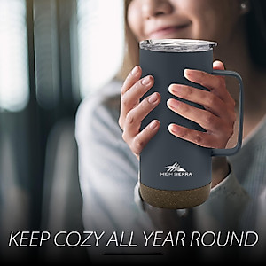 High Sierra, 2 Pack 16 oz Insulated Tumbler with Lid and Straw, Stainless steel Double Wall Travel Mug, Great for Iced Coffee