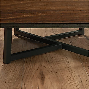 Sauder Canton Lane Engineered Wood and Metal L-Desk in Brew Oak