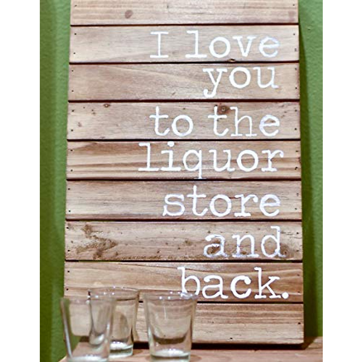 Mud Pie Planked Wood Liquor Store and Back Wall Plaque, Brown